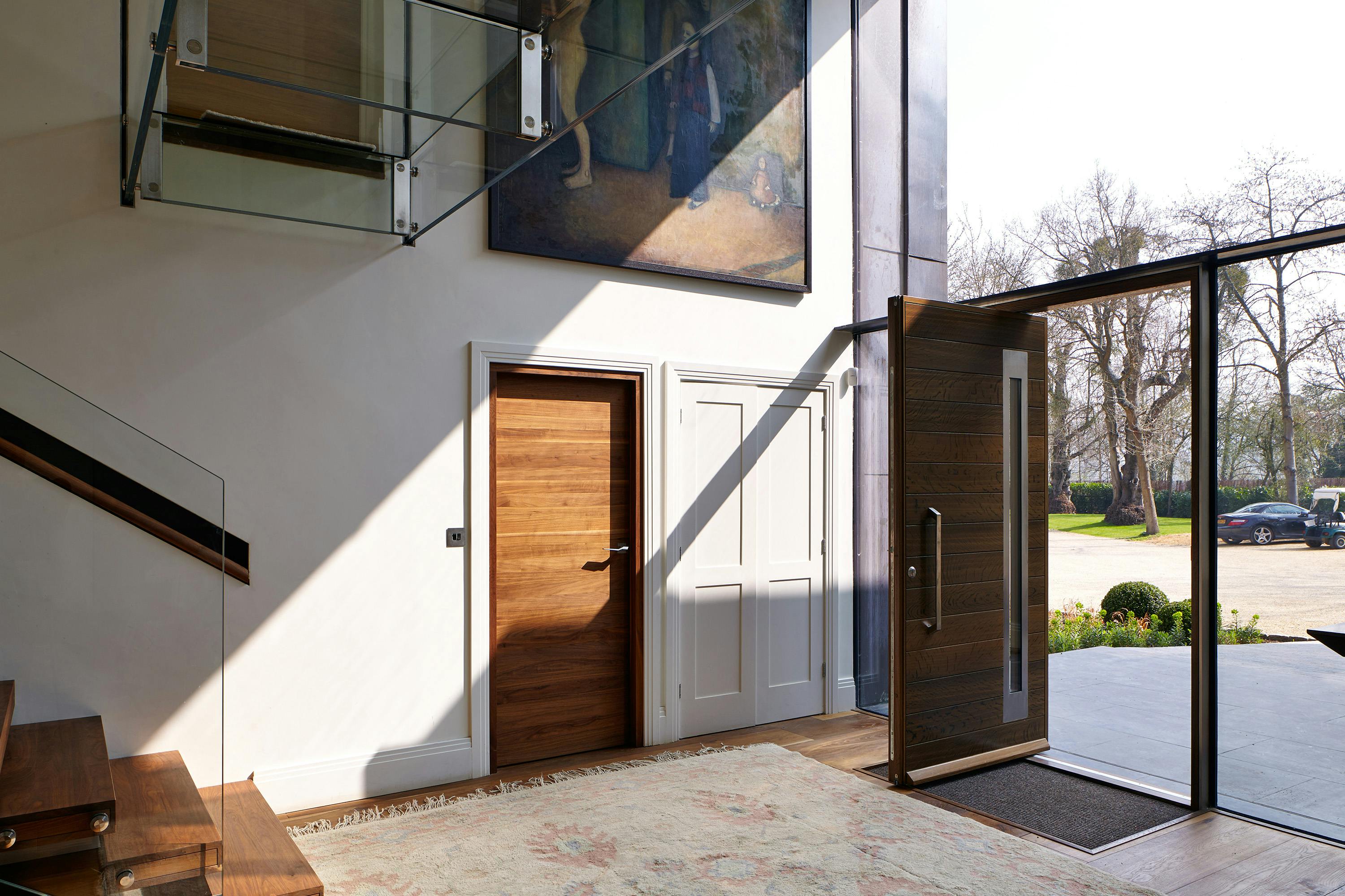 Long Hallway With Doors